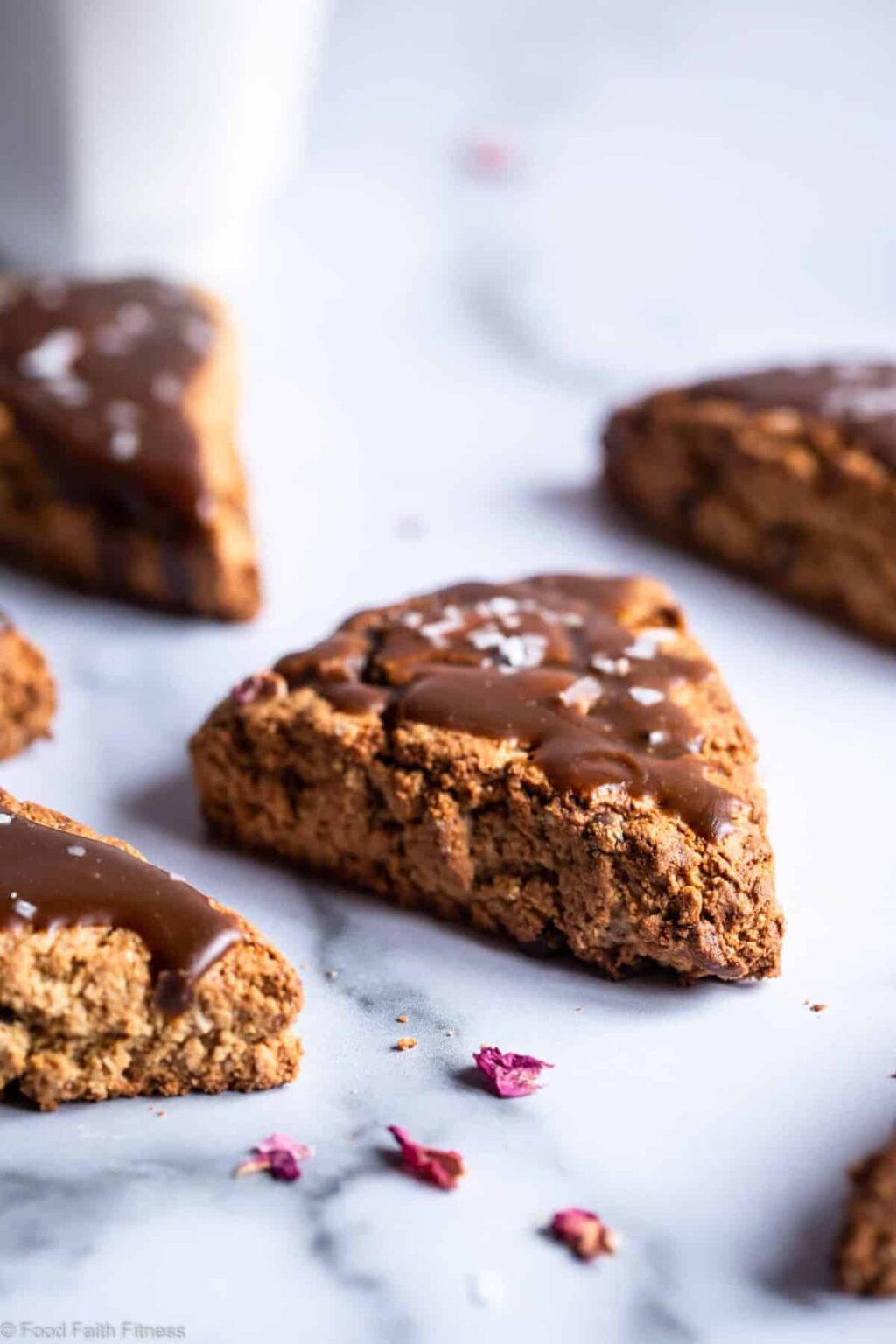 Healthy Gluten Free Samoa Scones with Greek Yogurt | Food Faith Fitness