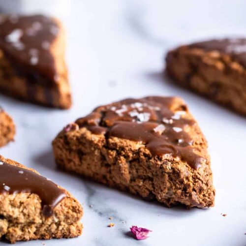 Healthy Gluten Free Samoa Scones with Greek Yogurt | Food Faith Fitness