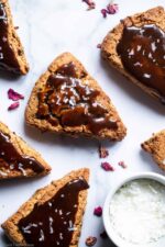 Healthy Gluten Free Samoa Scones with Greek Yogurt | Food Faith Fitness