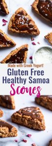 Healthy Gluten Free Samoa Scones with Greek Yogurt | Food Faith Fitness