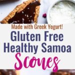 Healthy Gluten Free Samoa Scones with Greek Yogurt | Food Faith Fitness