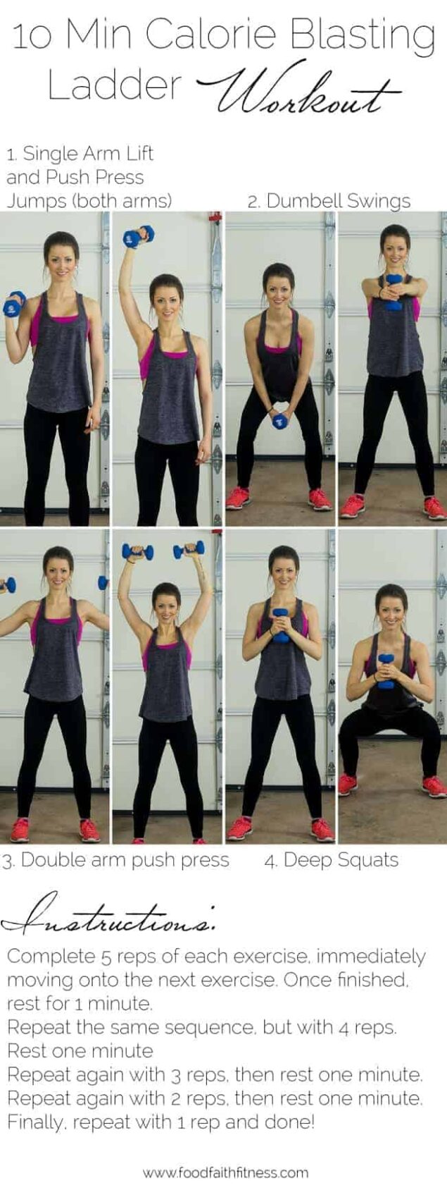 10 Minute Calorie Blasting Ladder Workout - Food Faith Fitness