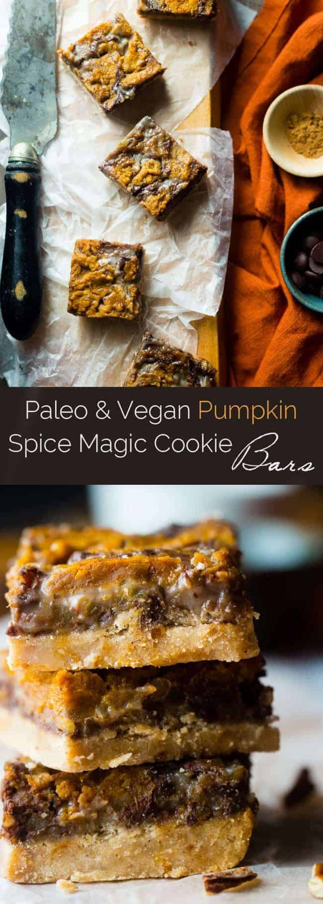 Pumpkin Spice Paleo Magic Cookie Bars | Food Faith Fitness