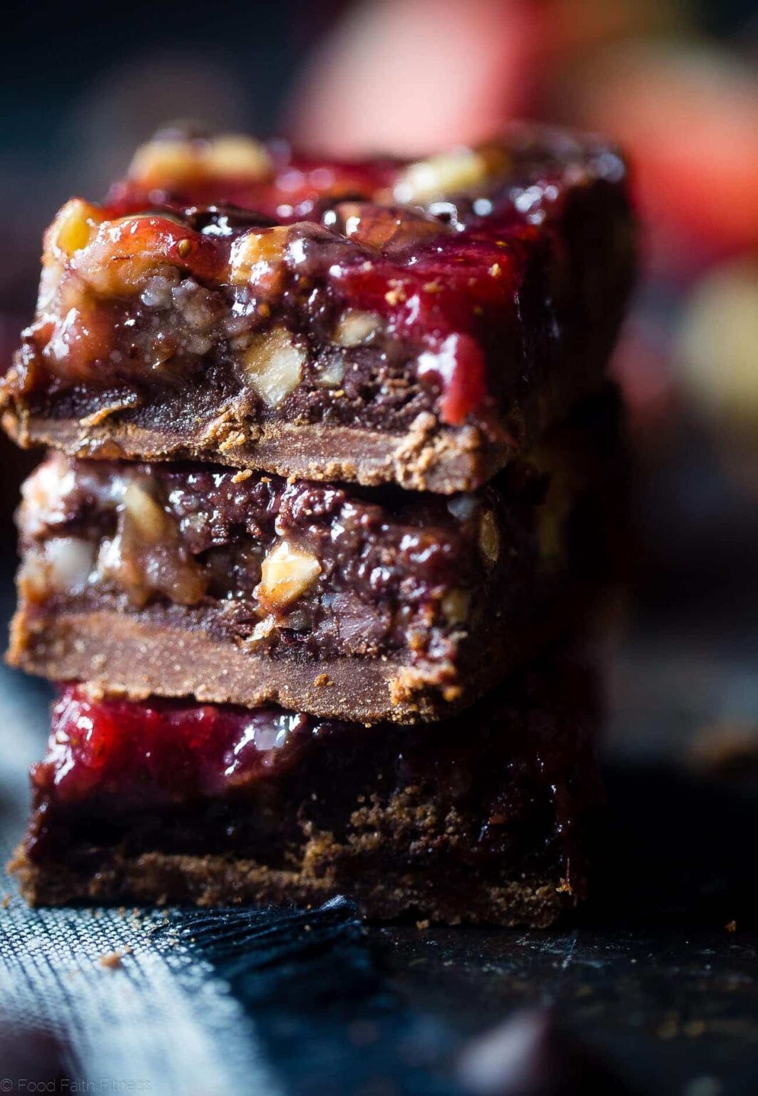 Chocolate Paleo Magic Cookie Bars With Strawberry | Food Faith Fitness