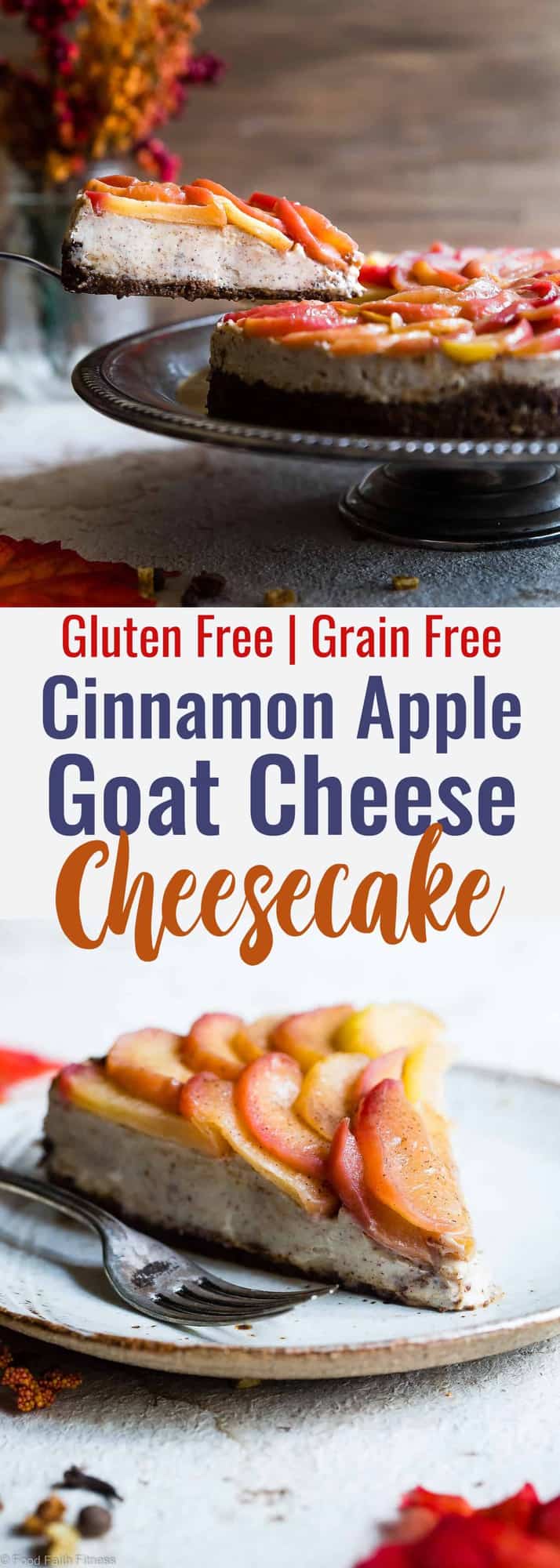Goat Cheese Cheesecake with Honey Apples | Food Faith Fitness