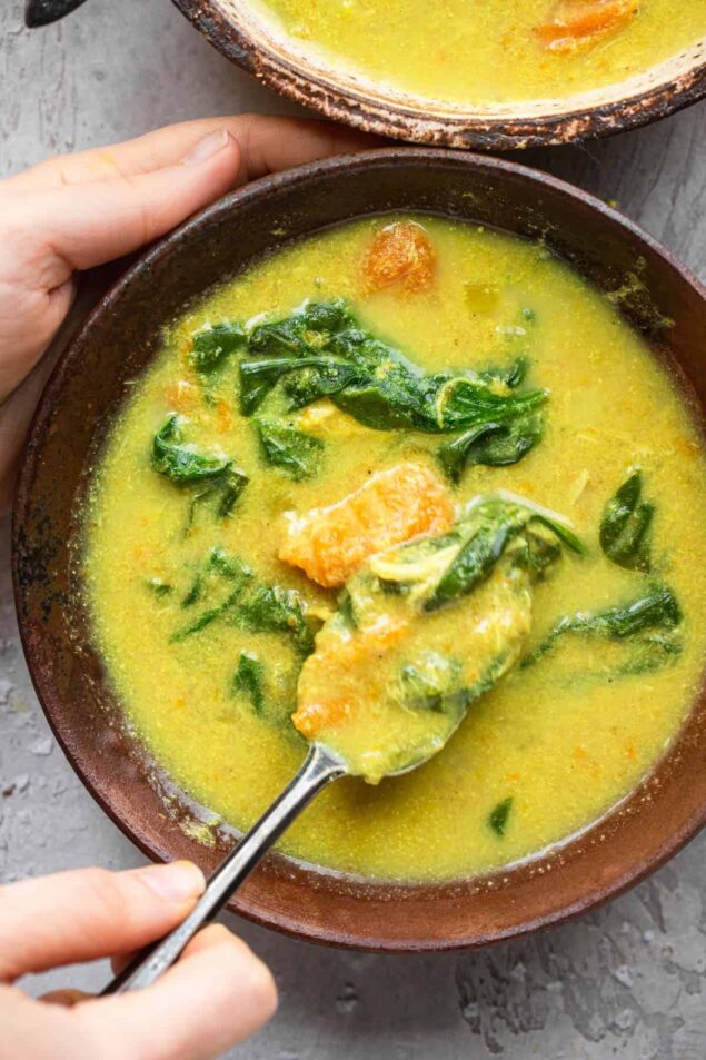 Whole30 Instant Pot Turmeric Tahini Chicken Soup - Food Faith Fitness