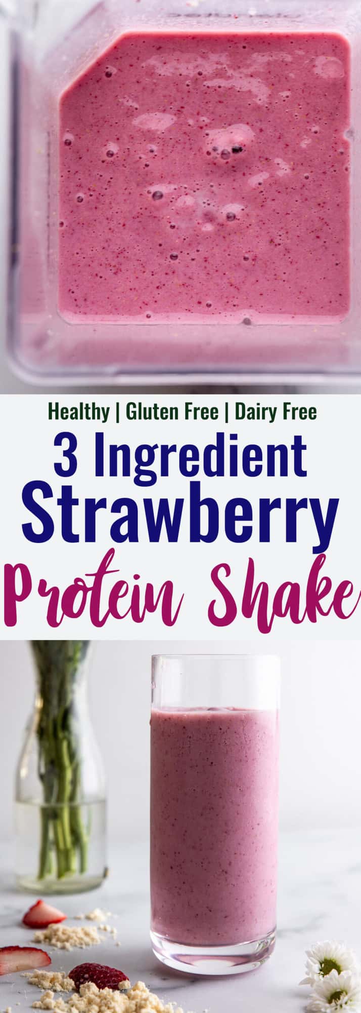Strawberry Protein Shake - Food Faith Fitness