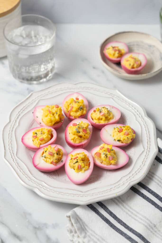 Beet-Pickled Deviled Eggs - Food Faith Fitness