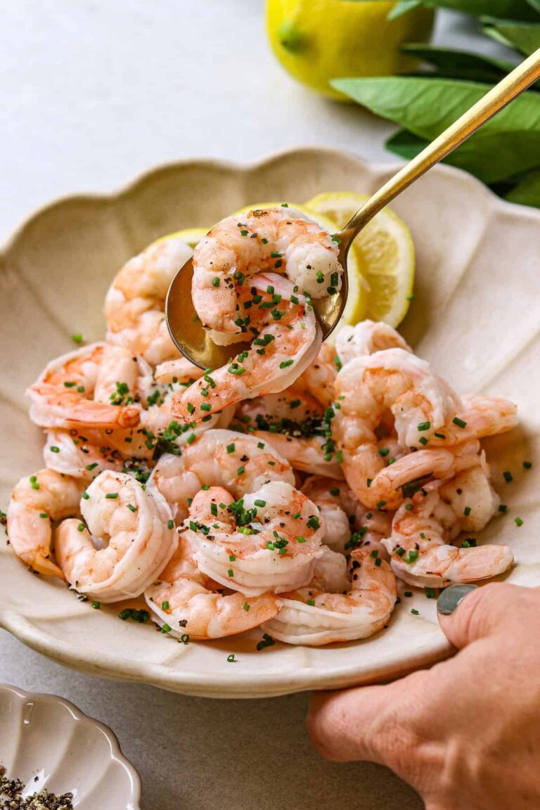 Easy Poached Shrimp - Food Faith Fitness