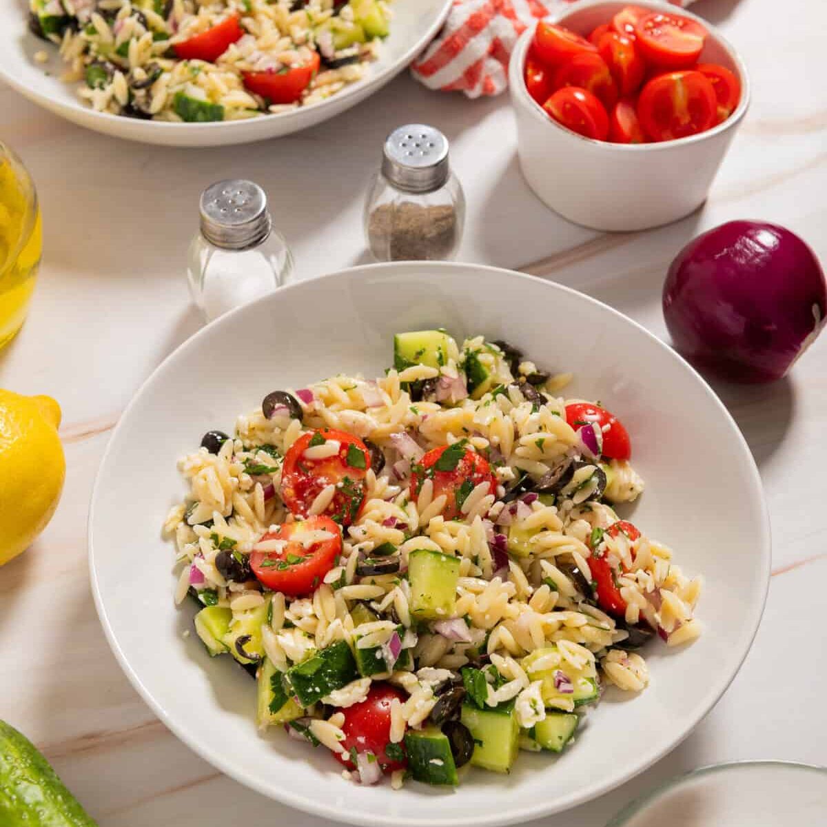Mediterranean Orzo Salad - Food Faith Fitness