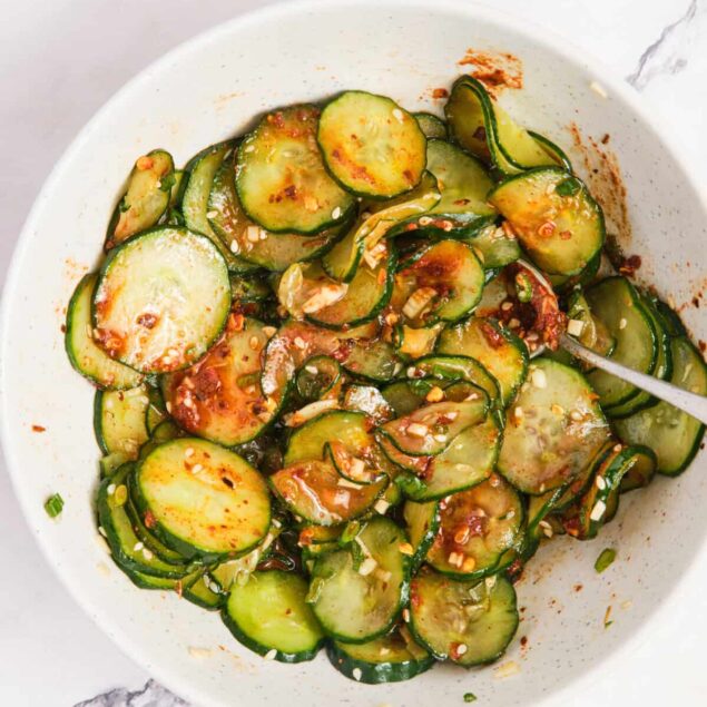 Korean Pickled Cucumbers (Oi Muchim) - Food Faith Fitness