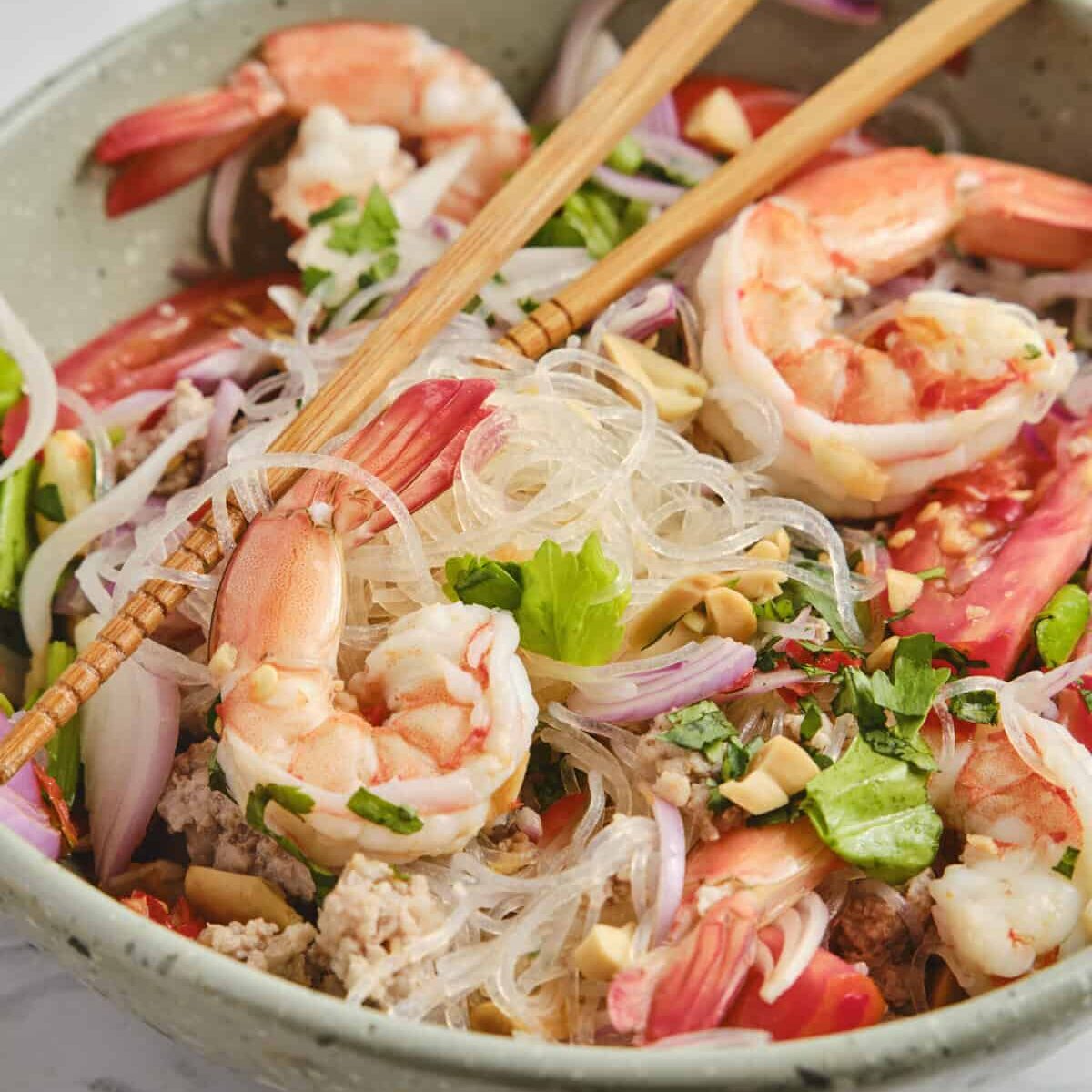Thai Glass Noodle Salad (Yum Woon Sen) - Food Faith Fitness